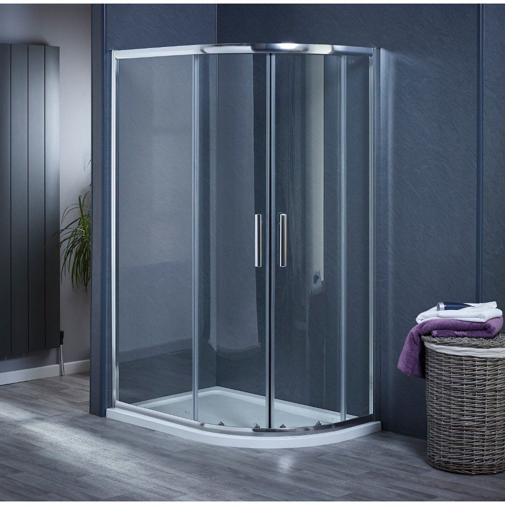 Offset Quadrant Shower Screens — www.EssentialBathrooms.co.uk