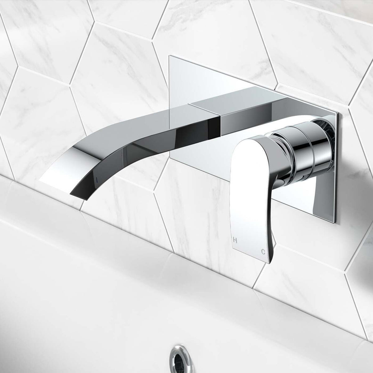 Wall Mounted Basin Mixer Taps — www.EssentialBathrooms.co.uk