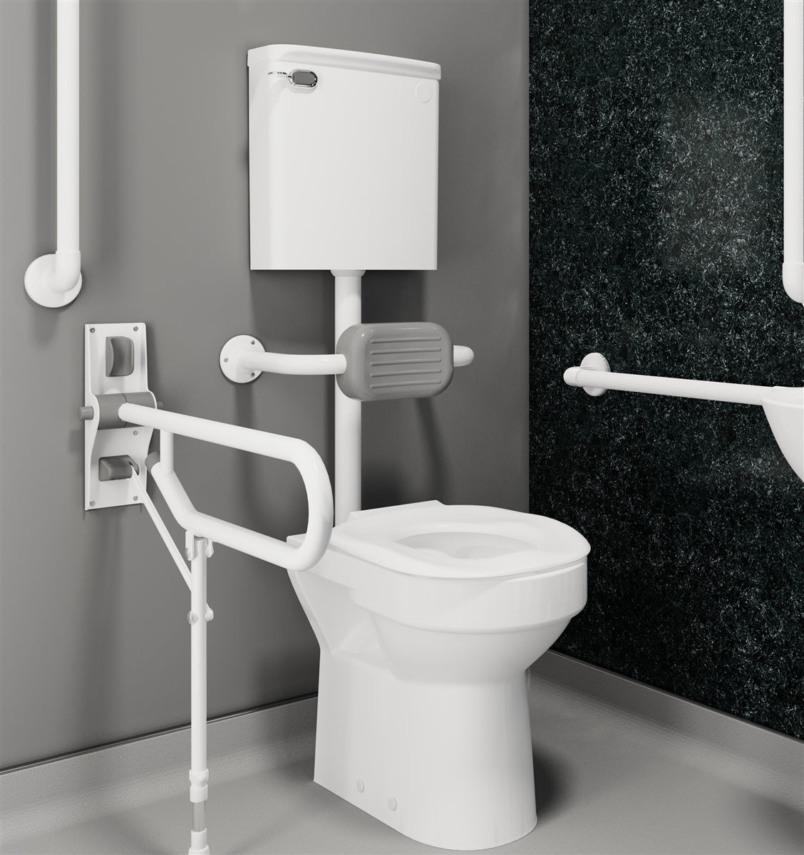 AKW Navlin Doc M Low Level Cistern With Lever Flush & Flush Pipe (2355 ...