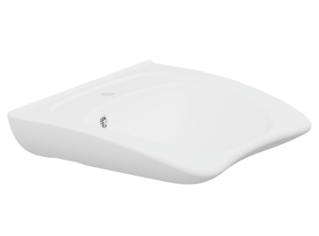 Pressalit MATRIX Curve II Ergonomic Wash Basin With Tap Hole And Overf ...