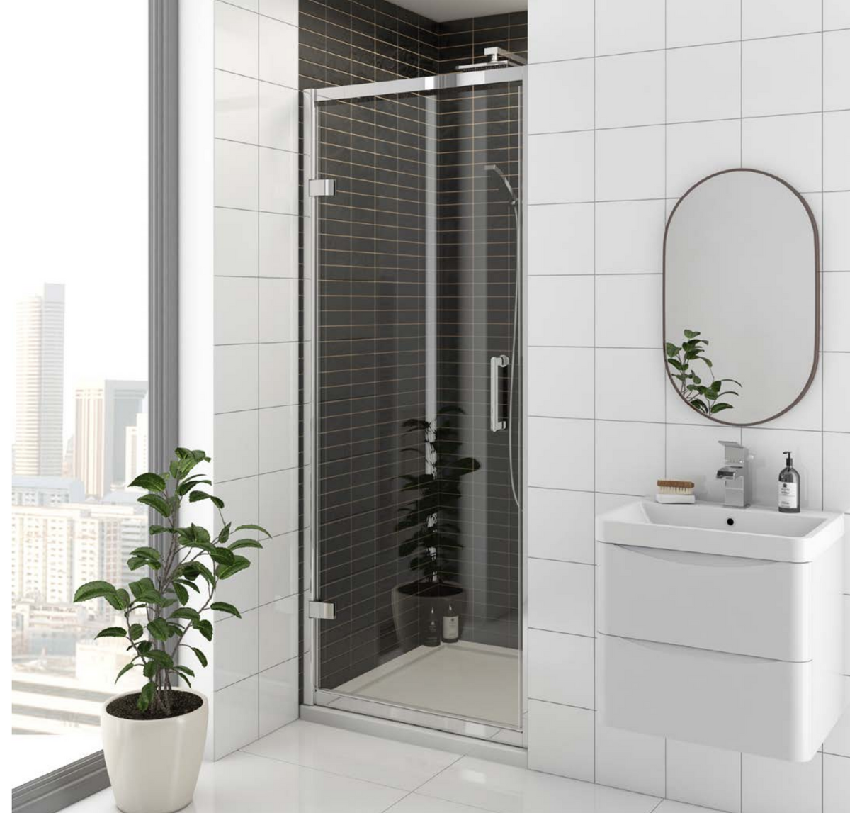 Kartell K-VIT KV8 Hinged Shower Screens — www.EssentialBathrooms.co.uk