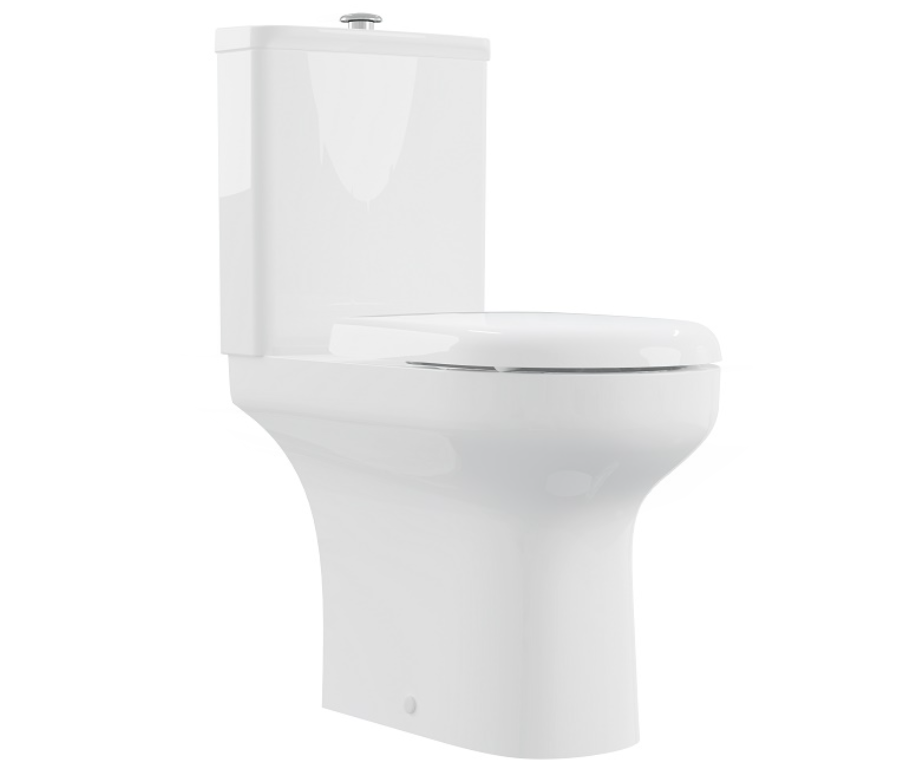 AKW Navlin Raised Height Close Coupled 750mm WC Suite Push Button (283 ...