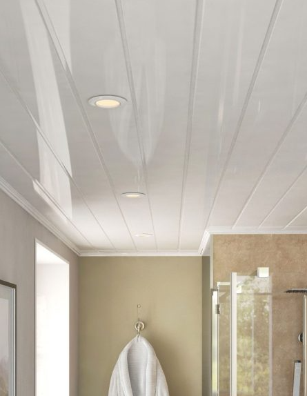 DISCONTINUED - PVC Double Gloss White Ceiling Panels, 4 Pack, 2700mm x ...