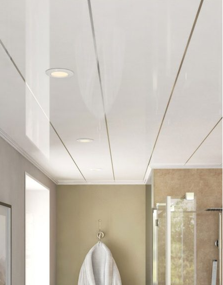 PVC Gloss White Ceiling Panels, Single Chrome 4 Pack, 4000mm x 250mm ...