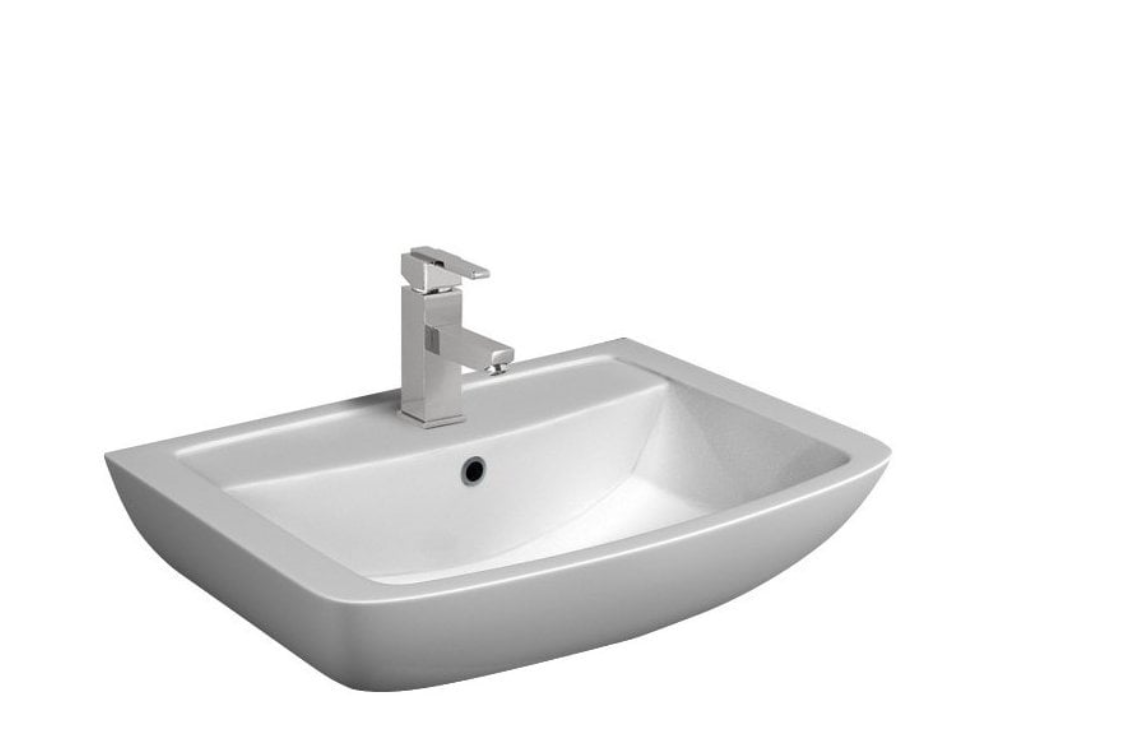 Kartell K-VIT Pure 550mm 1 Tap Hole Basin with Pedestal Options-White ...