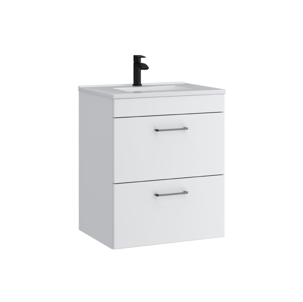 Kartell K-VIT Dove 600mm Wall Mounted Vanity Unit & Basin - Matt White ...