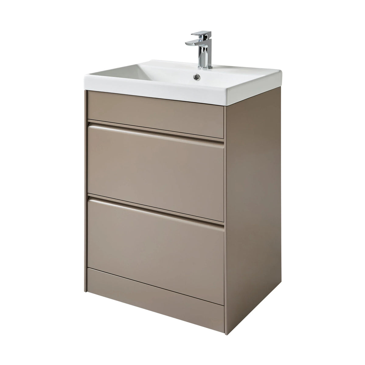 Kartell K-VIT Moon 600mm Floor Standing Vanity Unit & Basin - Cocoa ...