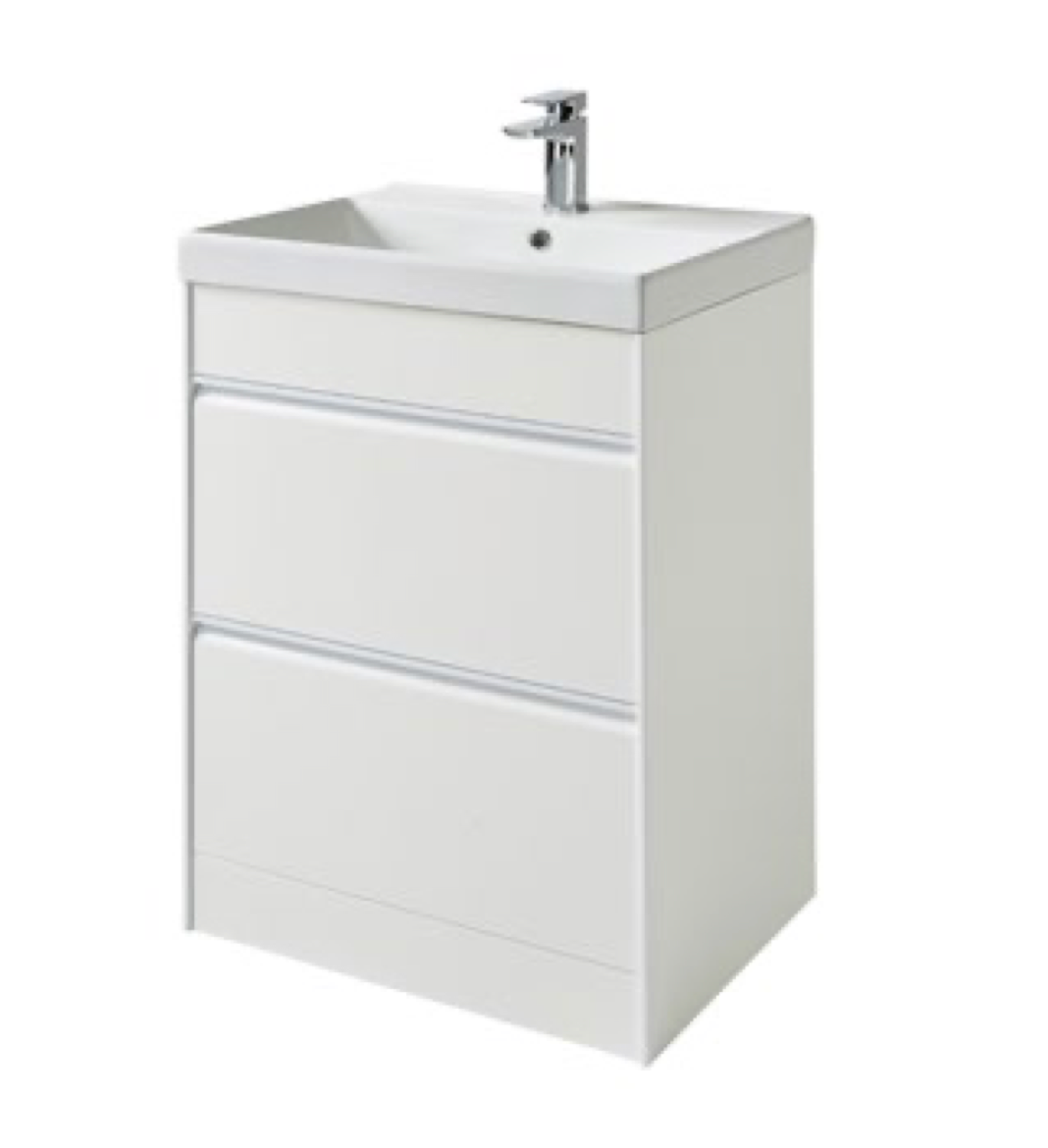 Kartell K-VIT Moon 600mm Floor Standing Vanity Unit & Basin - Matt ...
