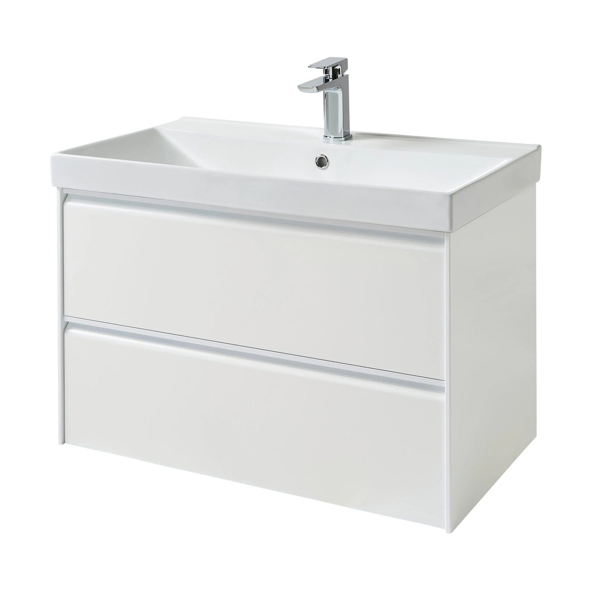 Kartell K-VIT Moon 800mm Wall Mounted Vanity Unit & Basin - Matt White ...