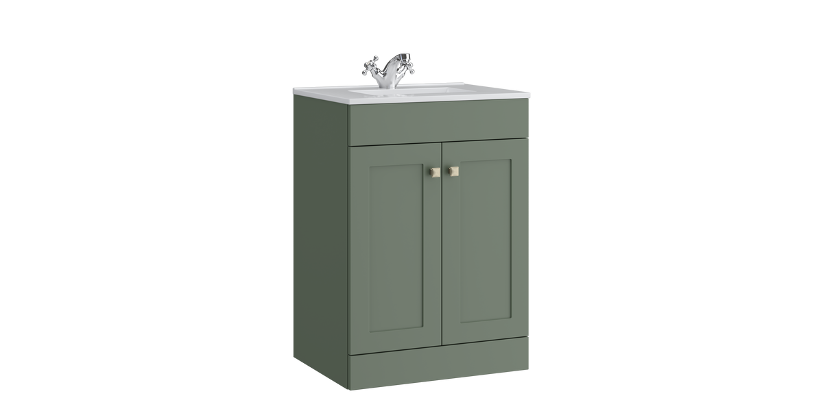 Kartell K-VIT Sanctuary 600mm Vanity Unit & Basin - Corymbia Green ...