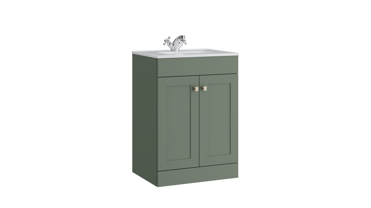 Kartell K-VIT Sanctuary 600mm Vanity Unit & Basin - Corymbia Green ...