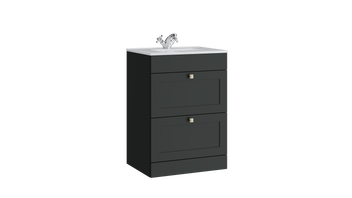 Kartell K-VIT Sanctuary 600mm 2 Drawer Vanity Unit - Matt Anthracite ...