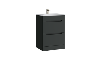 Kartell K-VIT Urban 600mm 2 Drawer Vanity Unit - Matt Anthracite — www ...